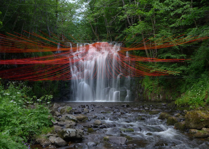 ‘Dripping’, A Beautiful Installation of Red Strings Extending ...